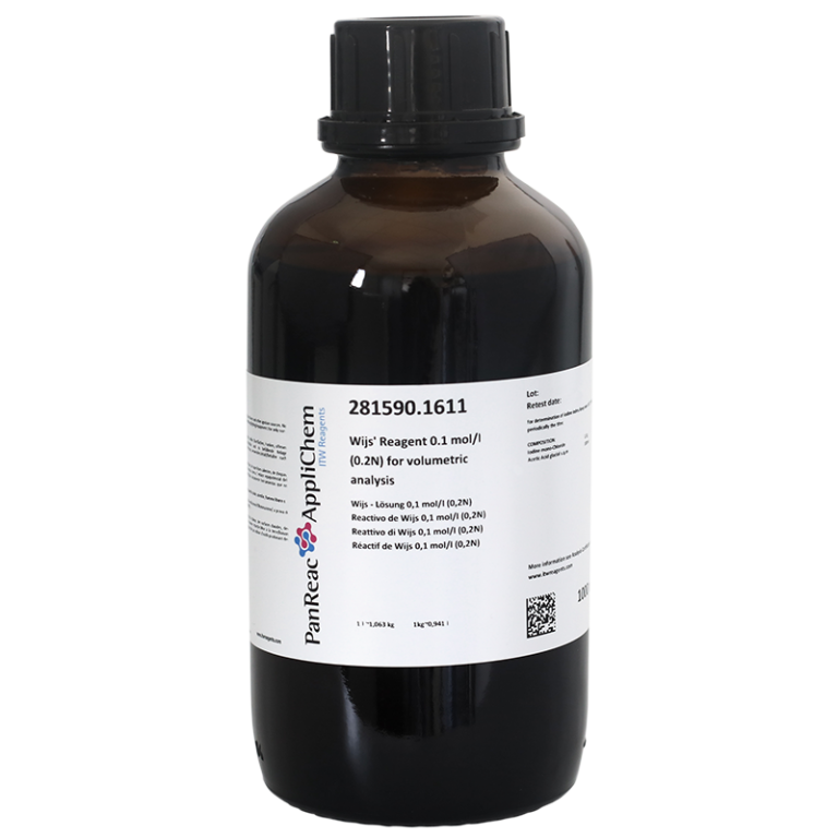 SOLUCION DE WIJS0.1 M (0.2N) (REACTIVO DE WIJS 0,1 MOLL (0,2N) PANREAC ...